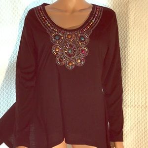 Tops | The Pyramid Collection Black Tunic M | Poshmark